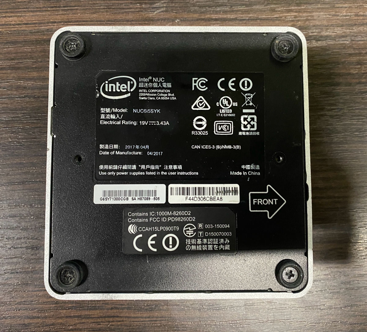Intel NUC (Core i5-6gen/8ram/256ssd)