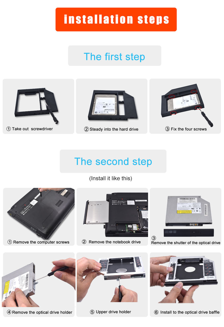 HDD Caddy адаптер Sata to Sata 12,7 - 9.5mm. Адаптер USB to DVDrom mini ...