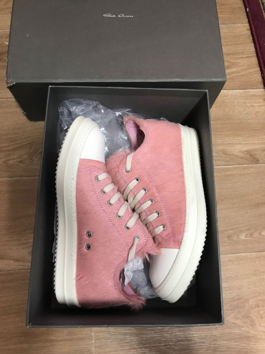 Rick owens pink pony fur ramones