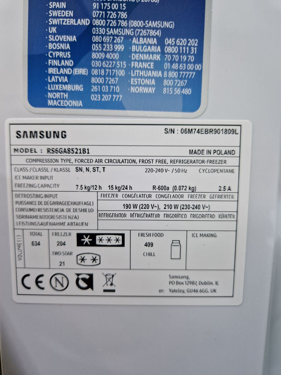 Холодильник сайд бай сайд samsung из германии. новый!!!