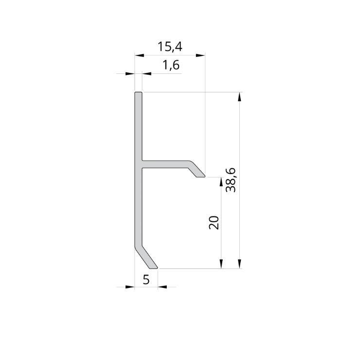 Shadowline aluminum plinth 20 mm Black F1.2015B