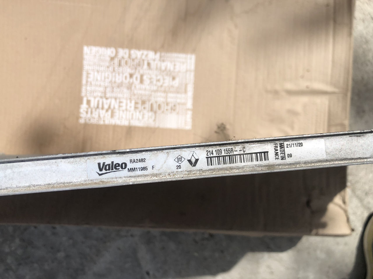 101 радиатор интеркуллера 214109155r renault kangoo ii - megane iv ...