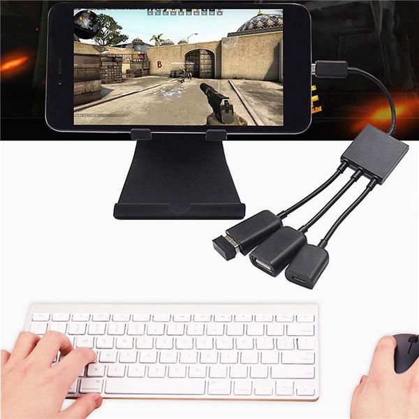 Type-c, micro usb - otg hub 3in1