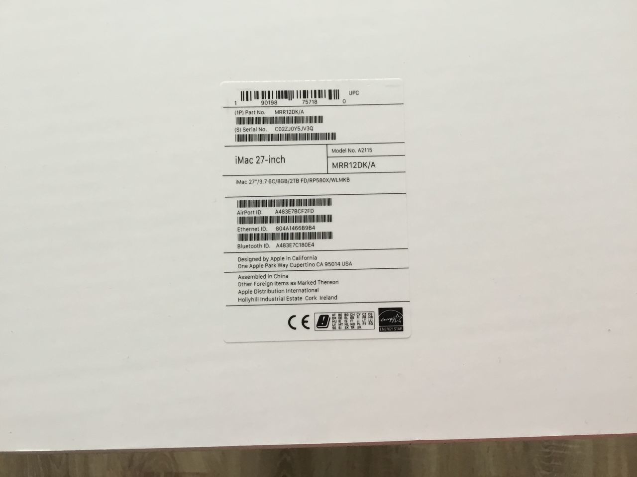 Apple iMac 27'' 5K i5-9600k/ 8 ГБ/ 2 ТБ HDD/ Radeon Pro 580X/ MRR12 ...