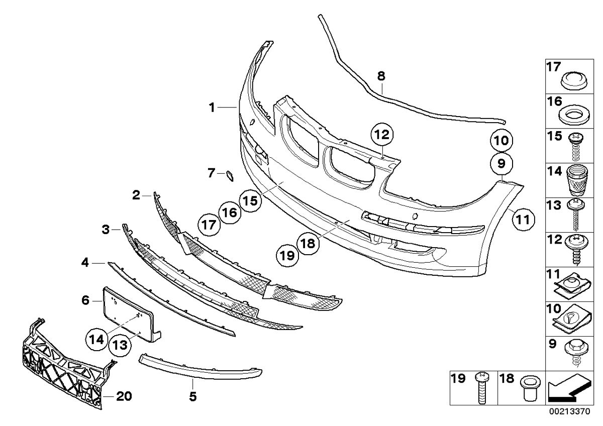 Vind grila fata din bamper BMW Seria 1 LCI Facelift e81 / e87