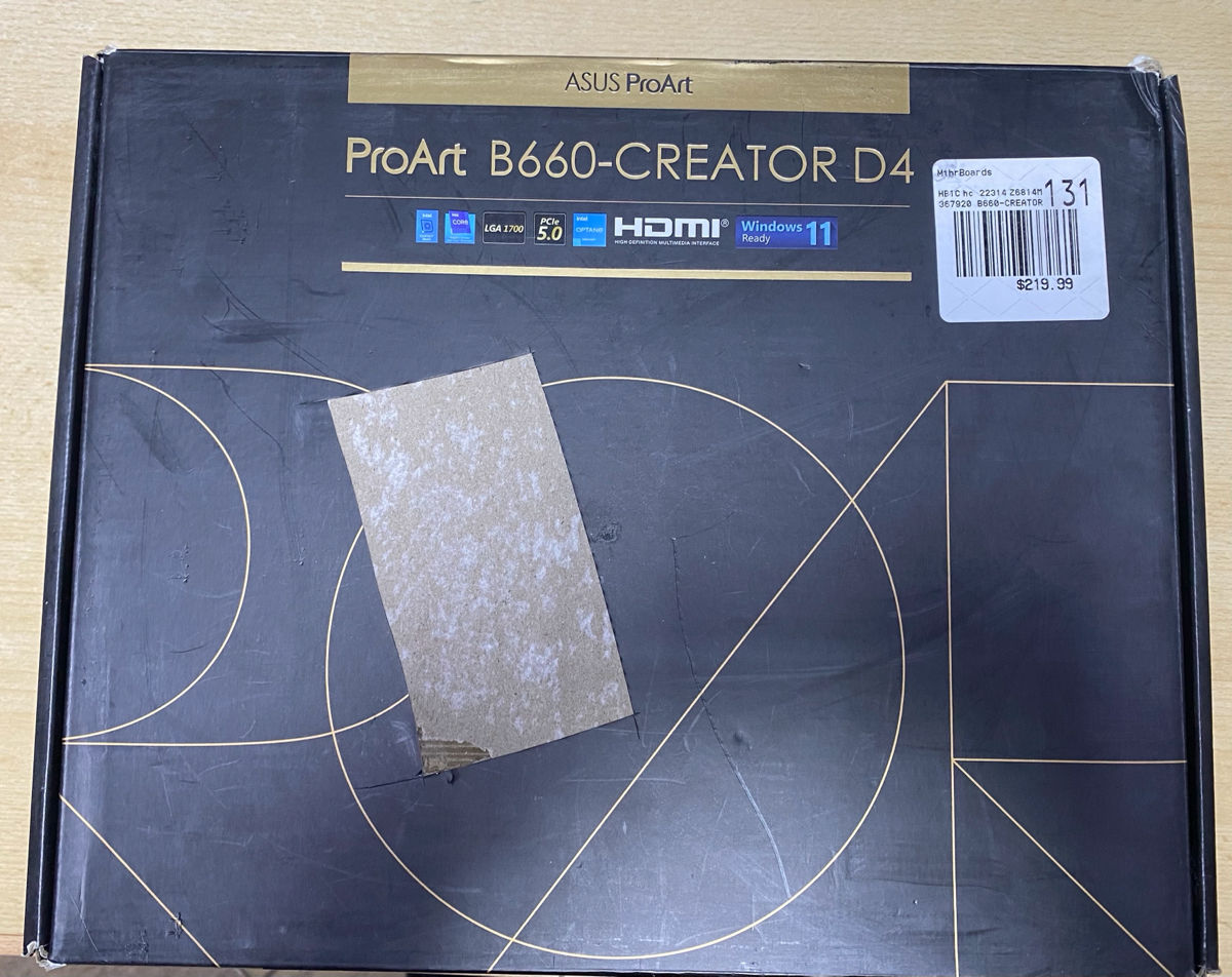 ASUS PROART B660-CREATOR D4, LGA1700, Intel B660, ATX