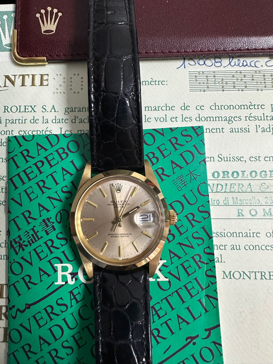 Rolex original cu acte din aur 750proba
