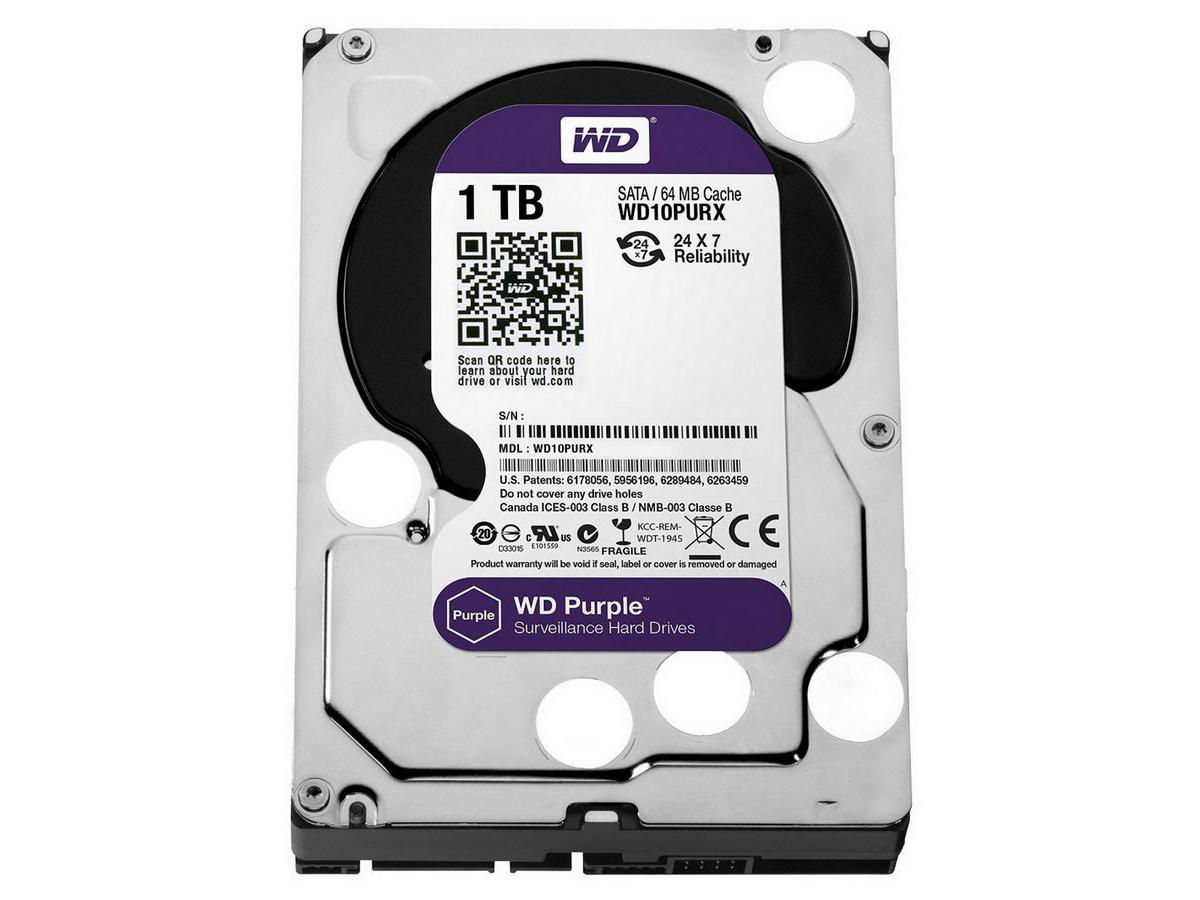3.5" Hdd 1.0Tb-Sata- 64Mb Western Digital "Purple (Wd10Purz ...