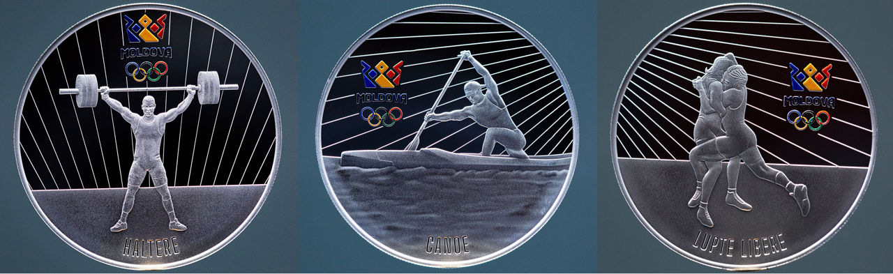 Set monede comemorative — Performanțele sportului moldovenesc 3x50 lei ...