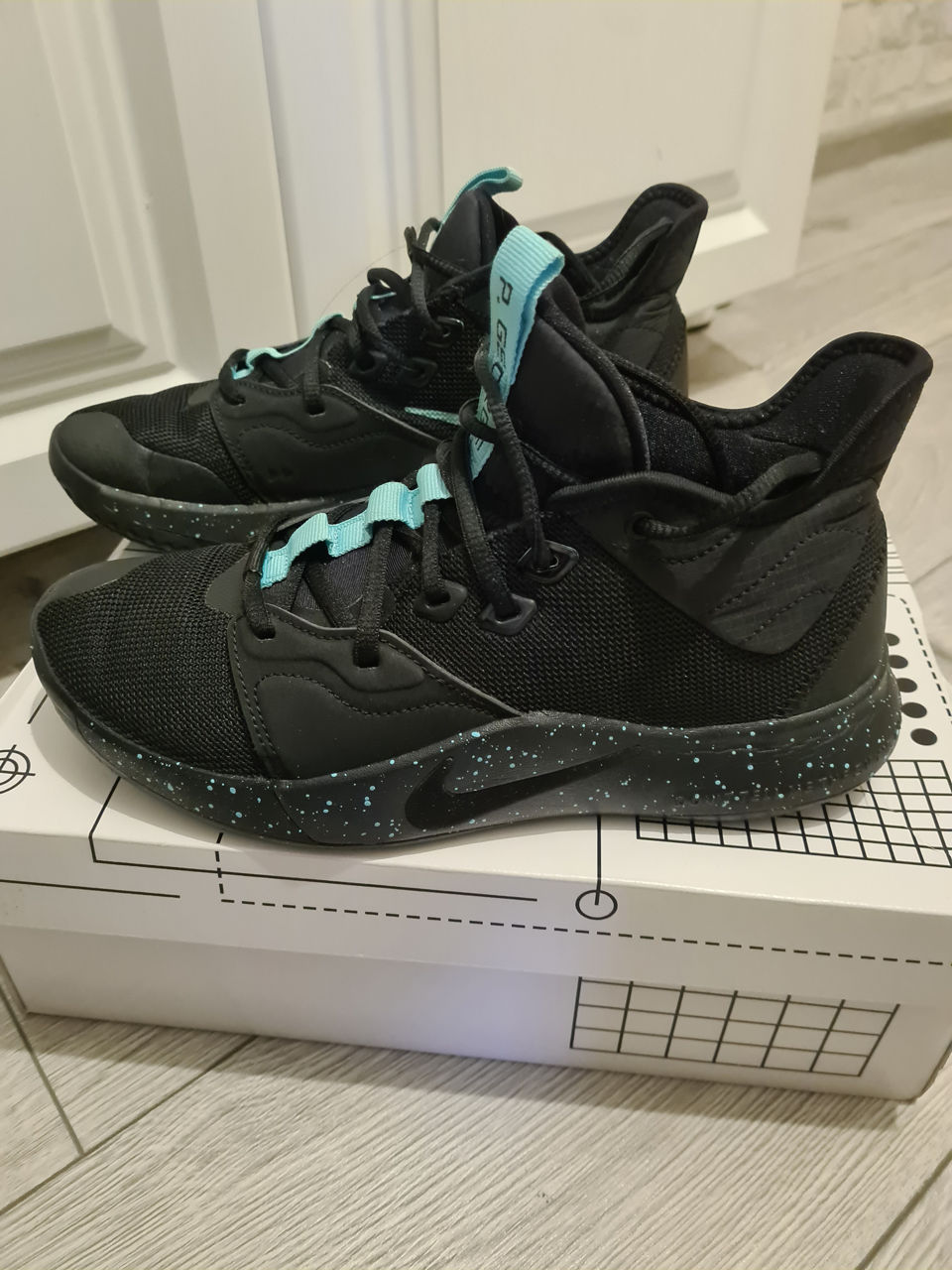 Nike Paul George 3 Black Light Agua ( Original )