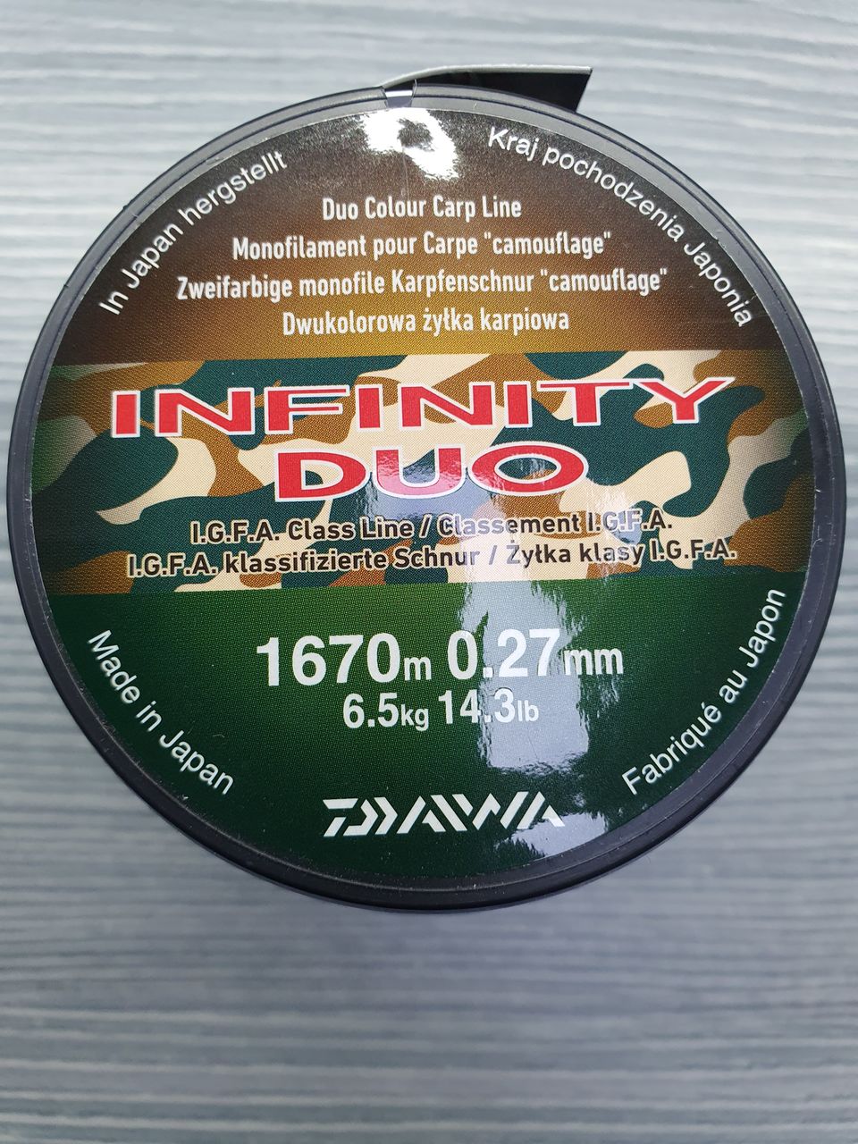 Леска Daiwa Infinity Duo Carp 0,27 мм 1670 м- 20 euro,original 100%