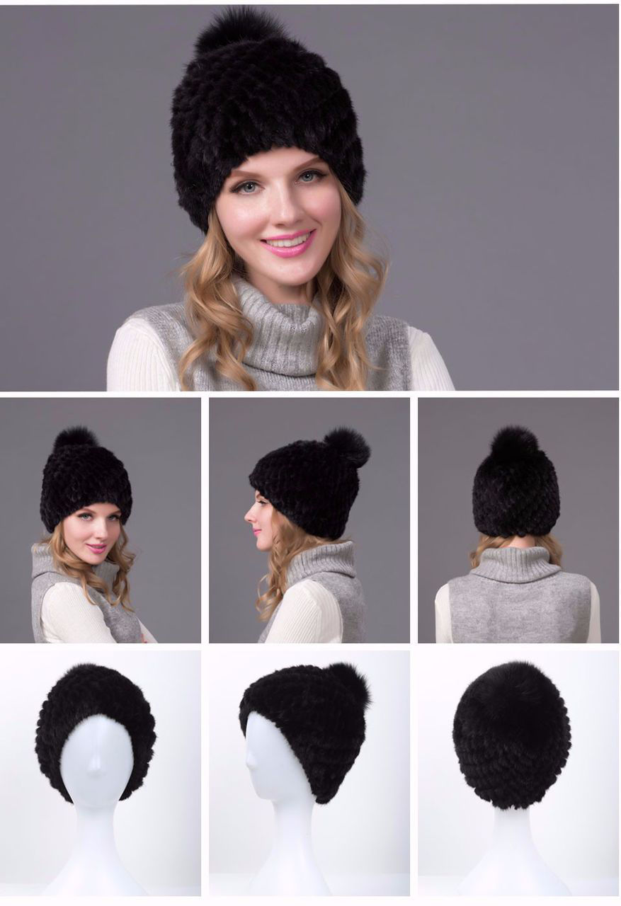 Тёплые шапки с натуральным мехом норки caciuli cu blana naturala nurca