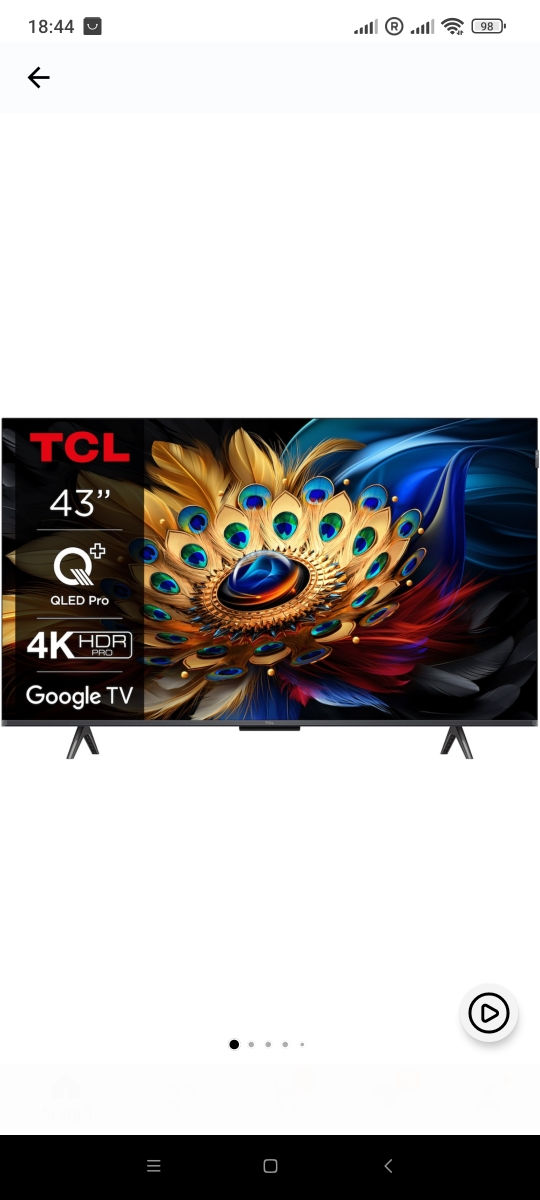 TCL QLED 43C655,Model 2024 , 108 Cm,Google tv, Smart tv, Nou Sigilat