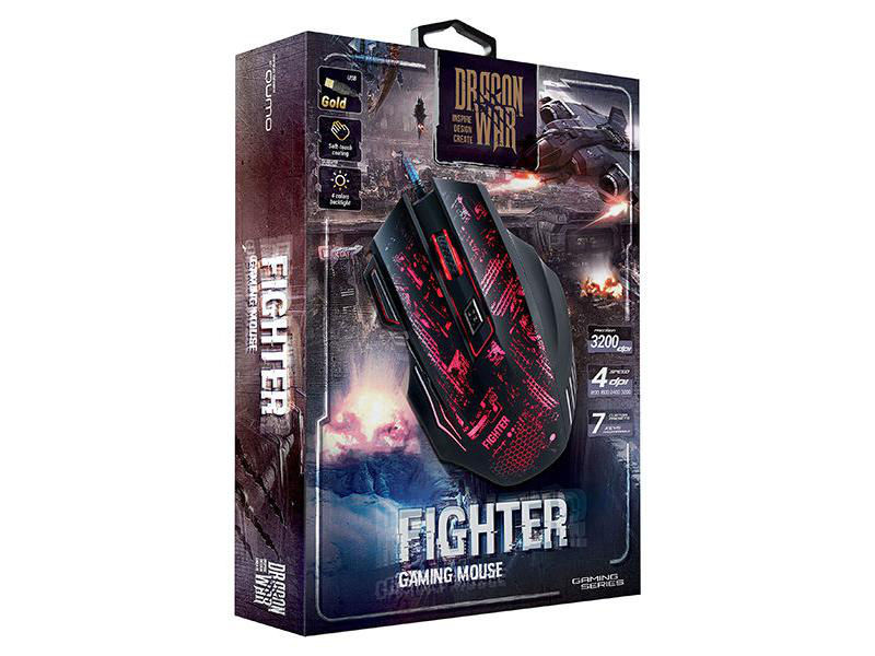 Gaming Mouse Qumo Fighter, Optical,1200-3200 Dpi, 7 Buttons, Soft Touch ...