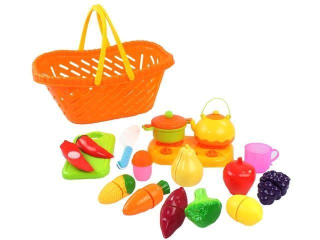 Set Bucatarie Cu Alimente In Cos 17El