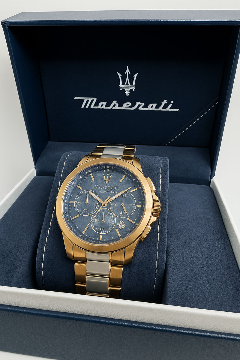Мужские часы Maserati Successo Chronograph с синим циферблатом и ...