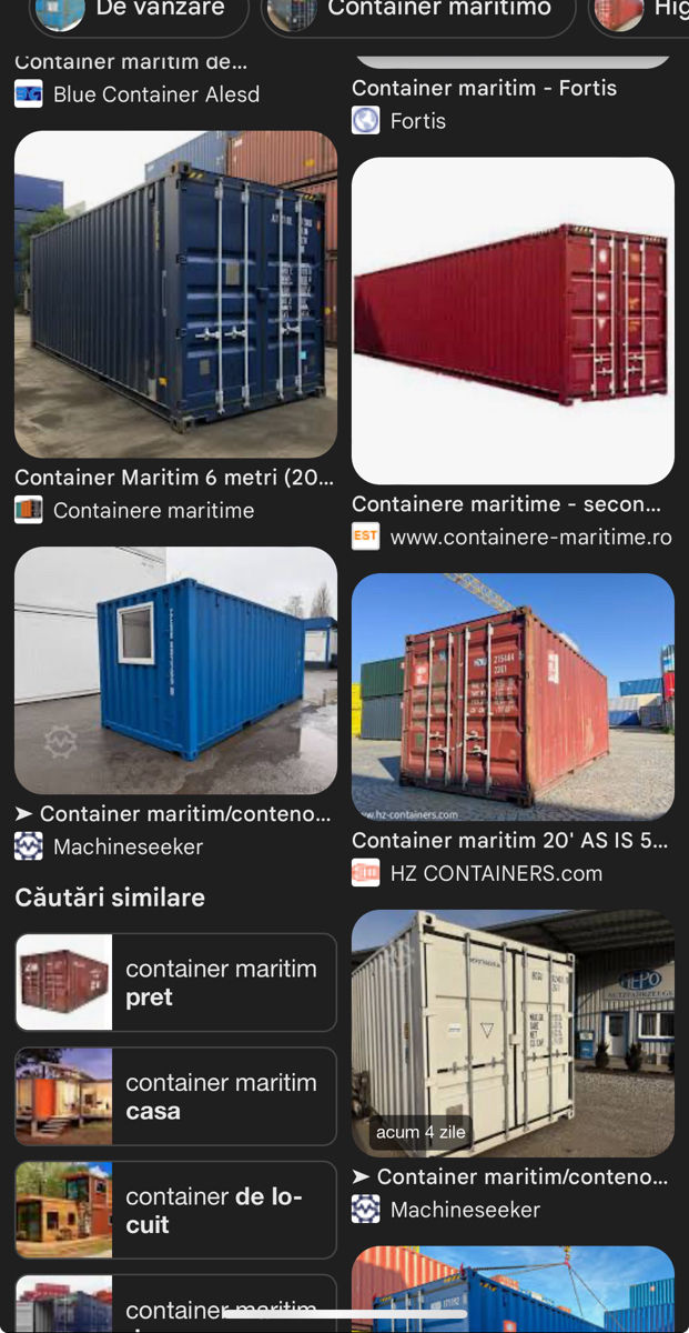 Cumpăr container maritim 6m stare bună