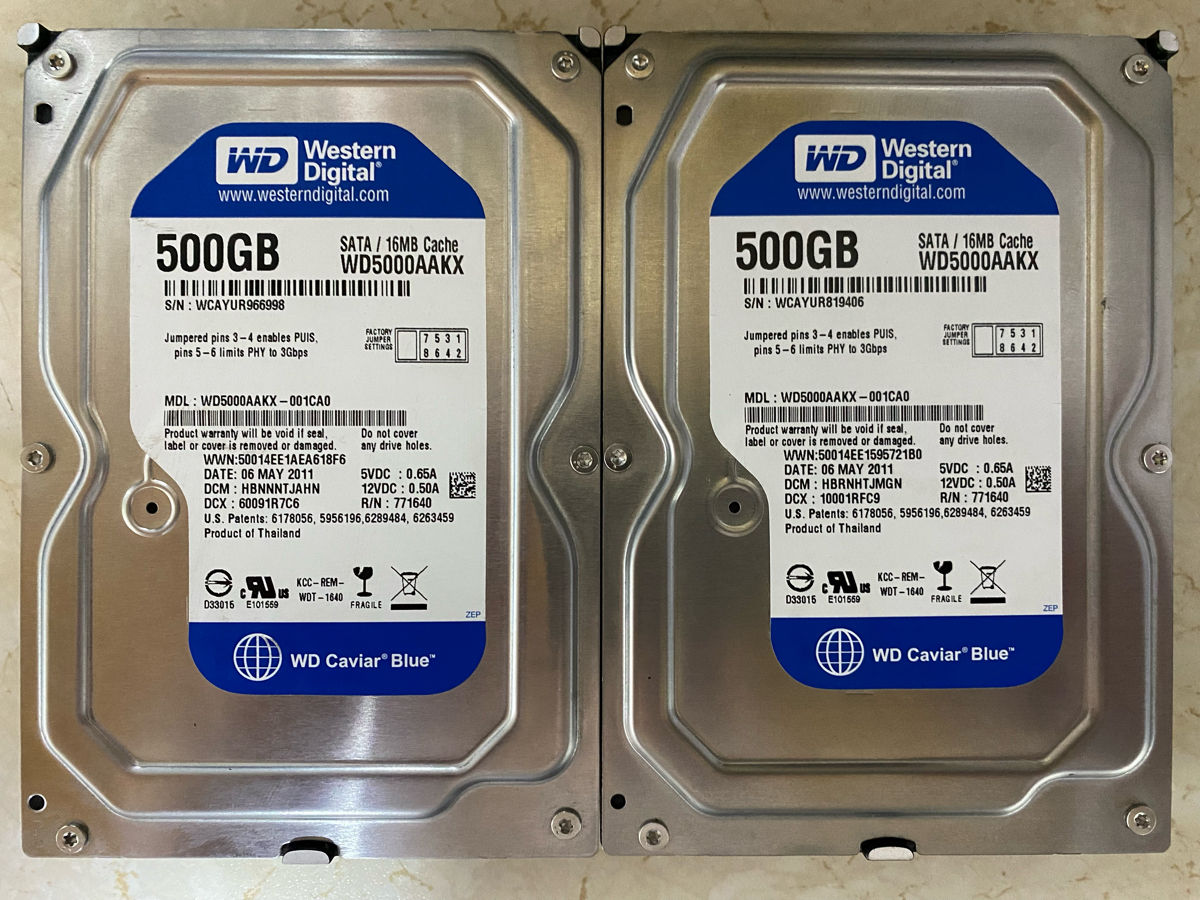 HDD 500 Gb+500 Gb