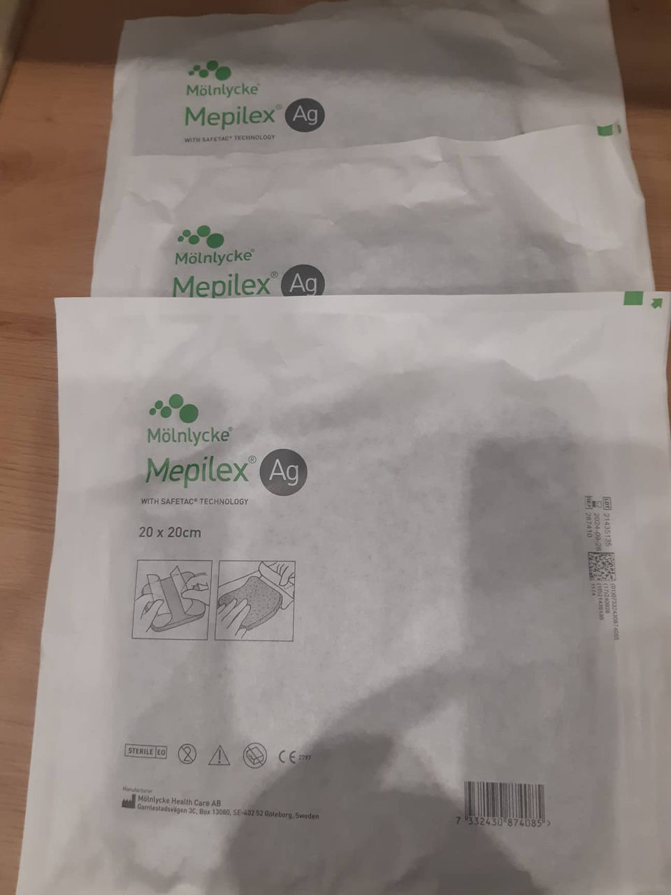 Mepilex Ag Антибактериальная губчатая повязка для ожогов и ран