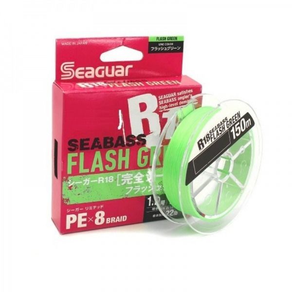 Шнур Seaguar R18 SeaBass Flash Green (#0.8/ #1.0) 150M