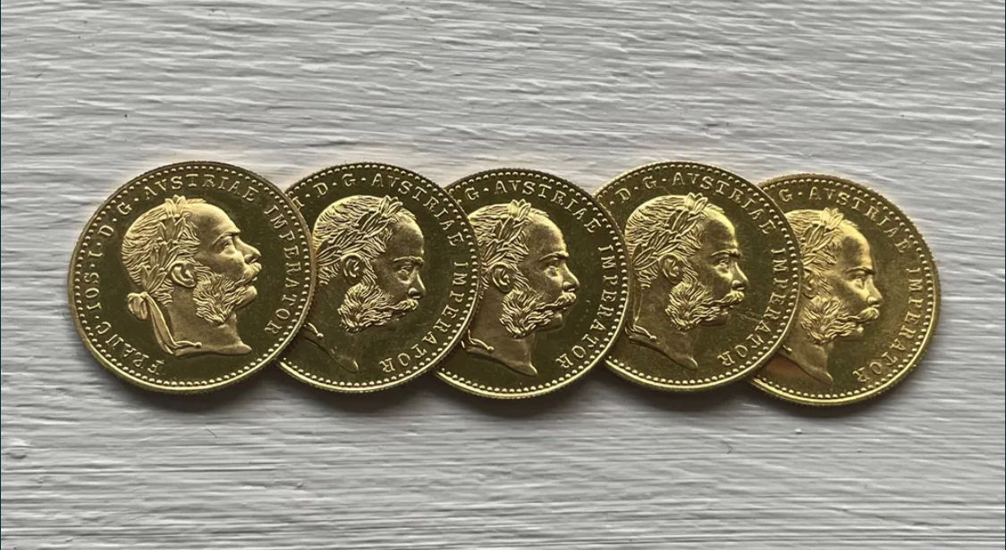 Vând monede aur - 1 Ducat Franz Joseph- 10 buc