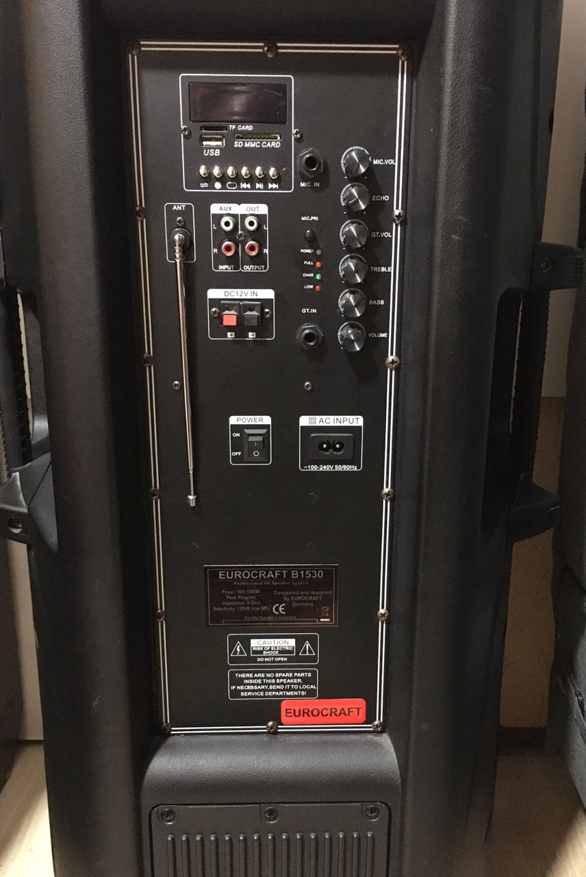 Boxa cu acumulator microfon eurocraft 1000 w