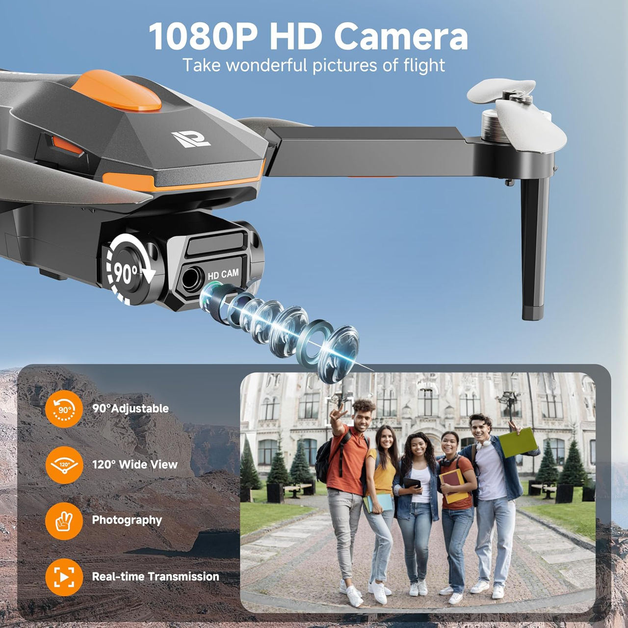 Drona cu camera pentru adulti si copii cu wifi