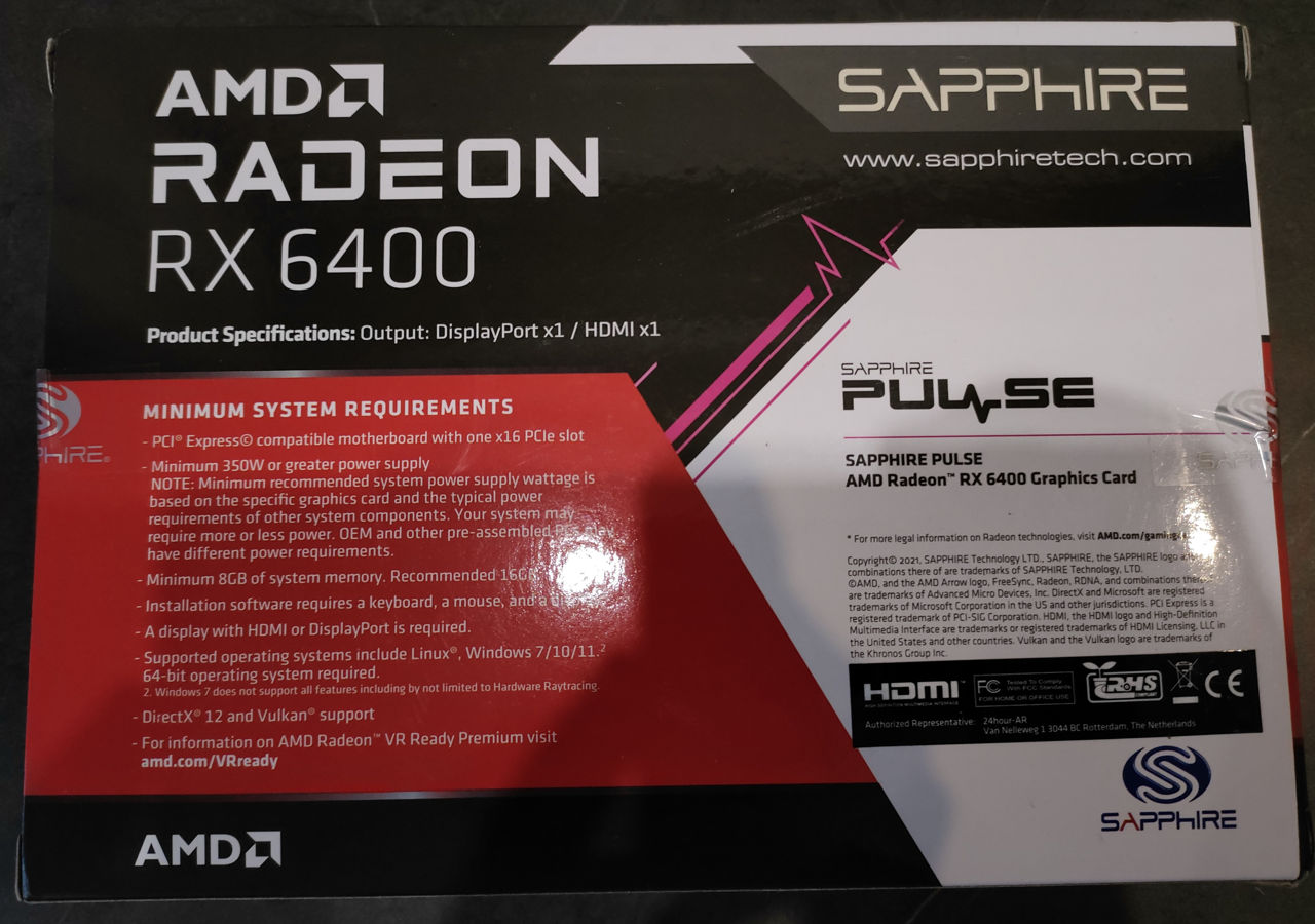 Sapphire Pulse AMD Radeon RX 6400