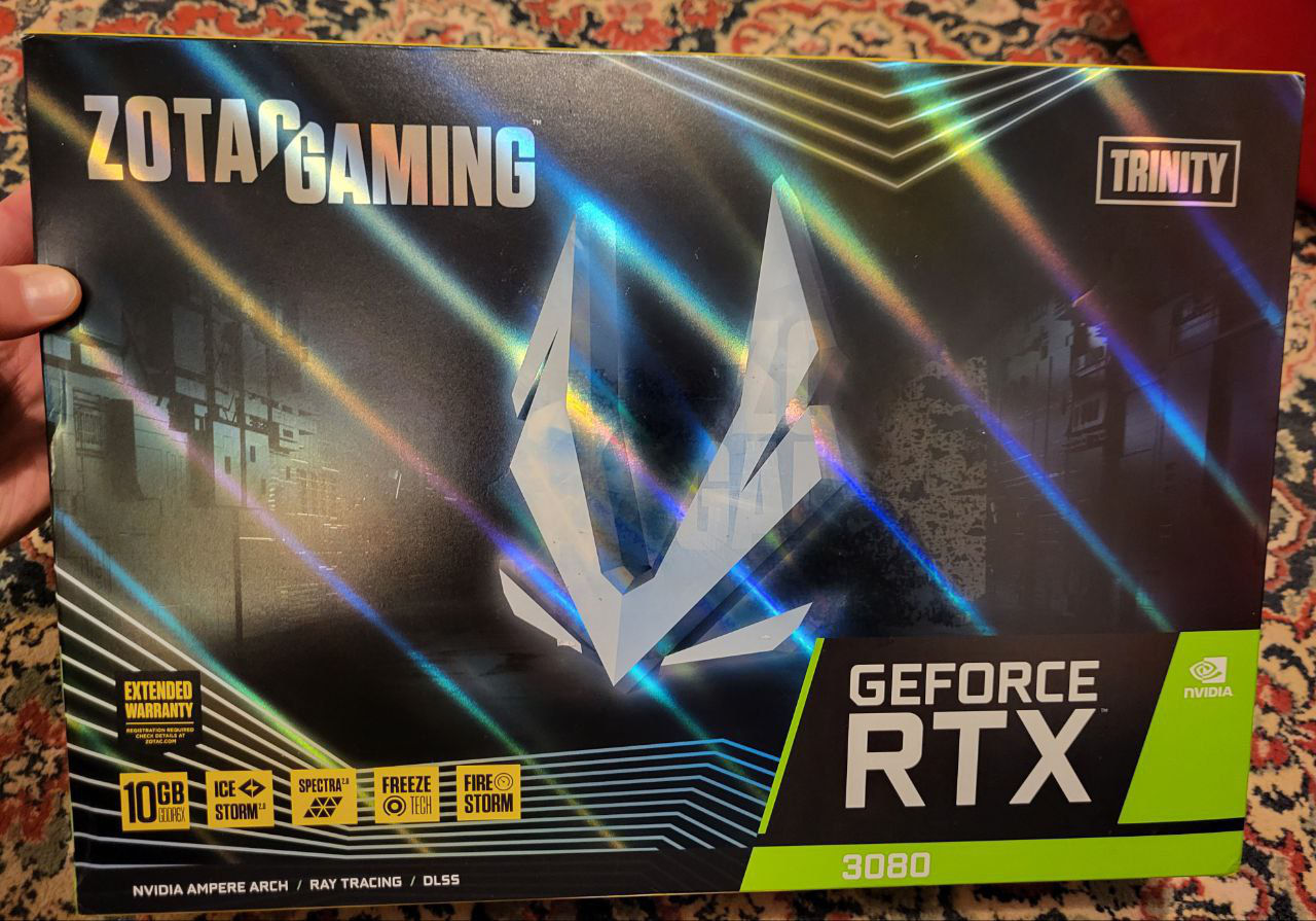 Новая запечатанная. GeForce RTX 3080 ZOTAC Gaming Trinity