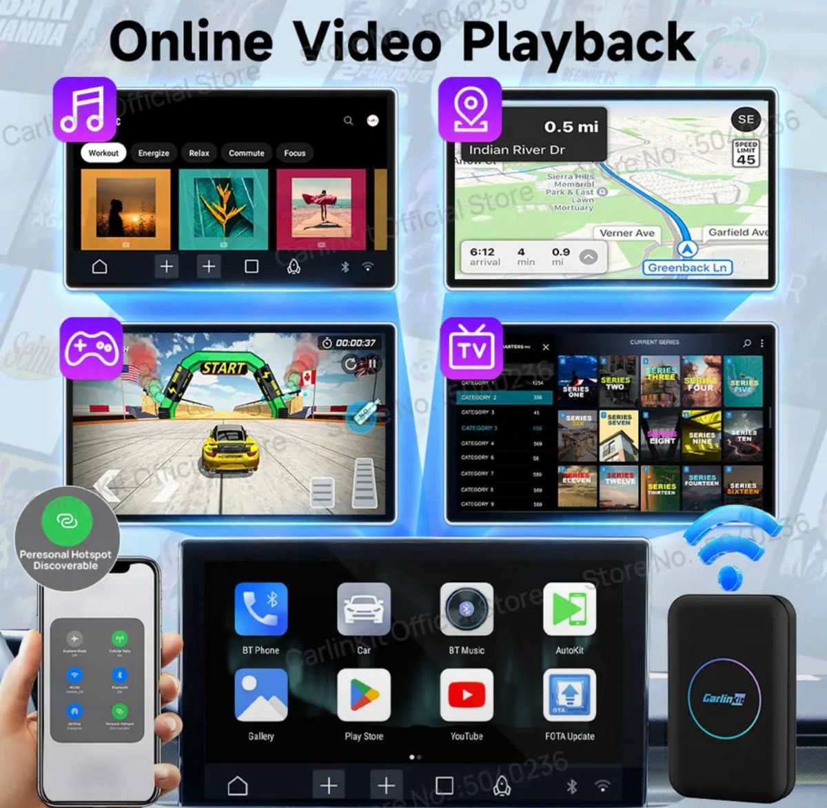 Carlinkit TV Box 3 in 1 CarPlay , Android Auto , Suport Netflix