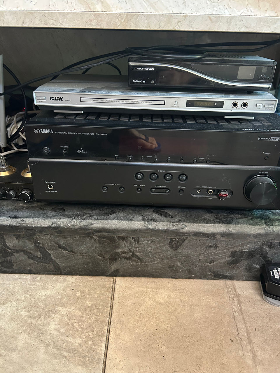 Продам AV-ресивер Yamaha RX-V475 с караоке + DVD-проигрыватель BBK