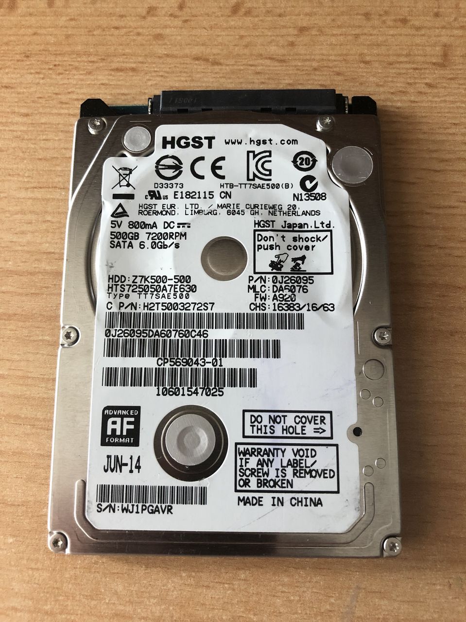 Seagate 500Gb, WD 500Gb, HGST 500Gb