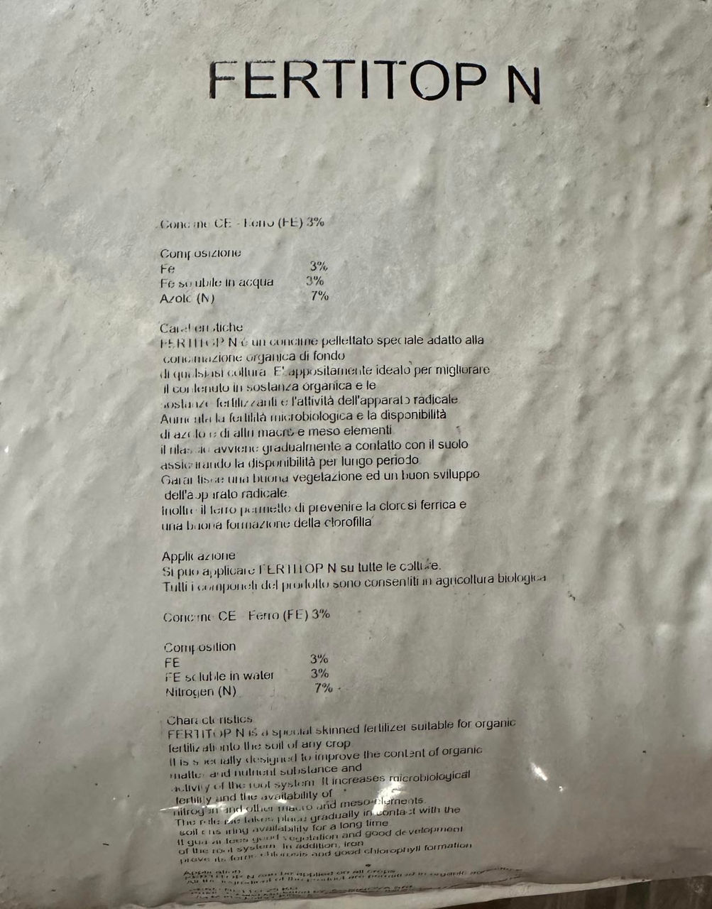 Fertitop-N -îngrășământ organic