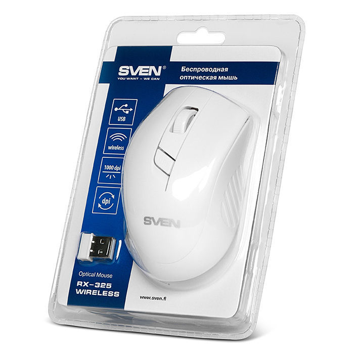 Wireless Mouse Sven Rx-325, Optical, 600-1000 Dpi, 4 Buttons ...