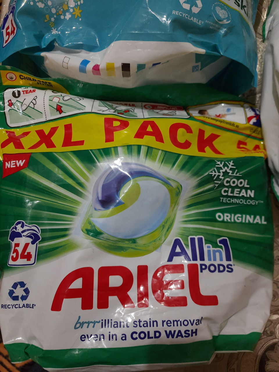 Detergent Ariel 54 capsule, Fairy 54 capsule, Persil 50 capsule, etc.