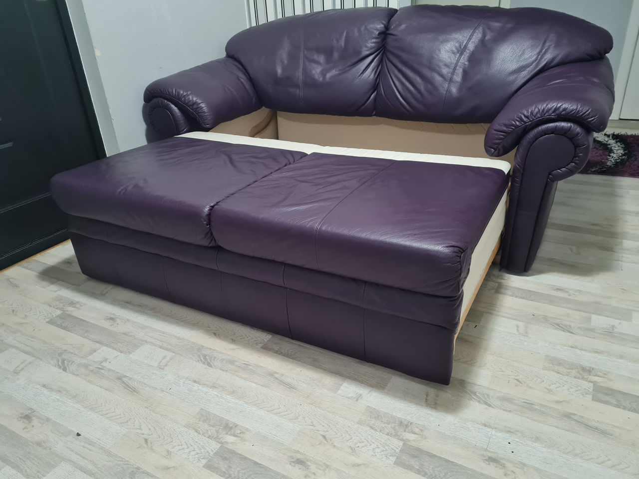 Canapea de piele naturala cu functie de dormit LongLive