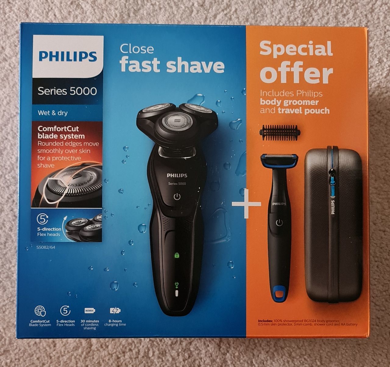 Электробритва Philips S5082/64 AquaTouch + Bodygroom BG1024