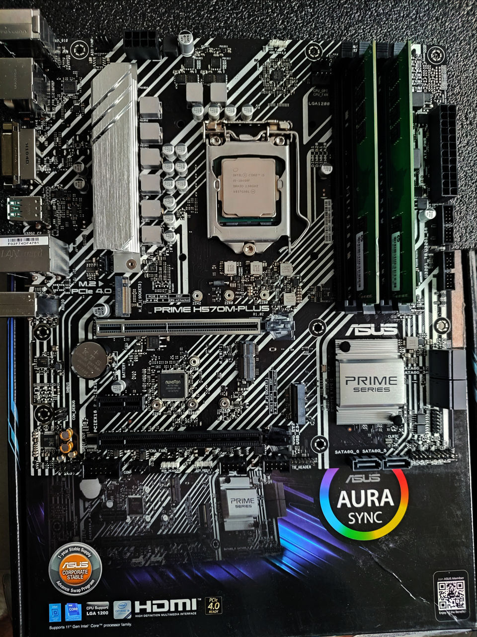 Socket Intel LGA1200 / ASUS H570M-PLUS