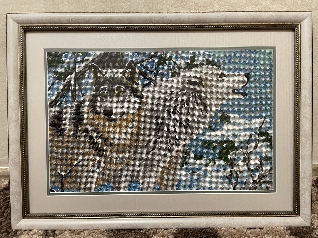 Se vinde tablou cu biser cu tematica de iarnă