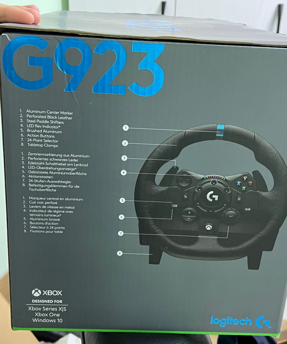 Wheel Logitech Driving Force Racing G923, for Xbox, 900 degree, Pedals ...