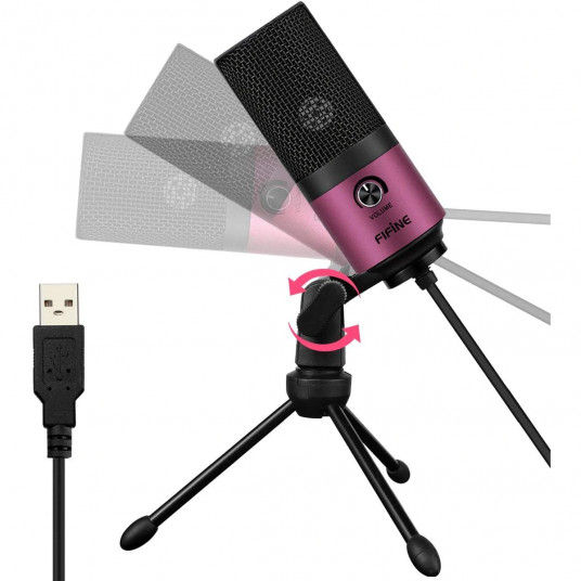 Microfon cu usb Fifine NegruViolet 15 m