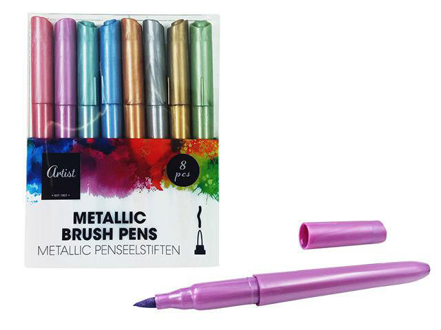 Набор Фломастеров Artist Metallic 8Шт, Наконечник Кисть