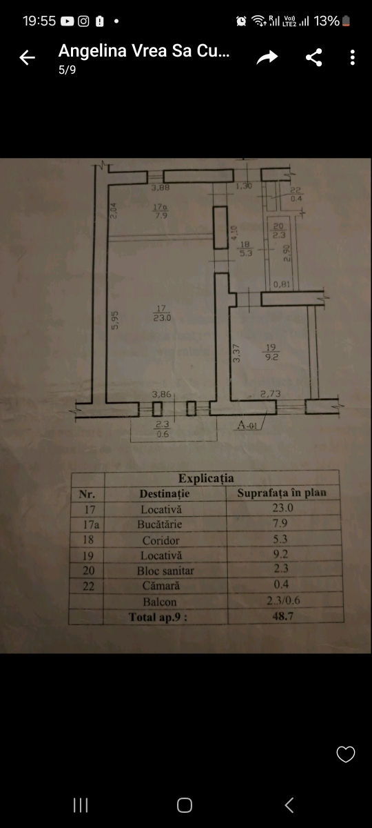 Vind apartment în Centru str. Columna 103