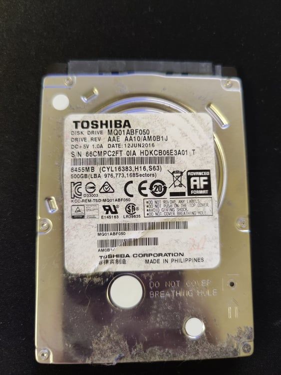 Toshiba 500 GB HDD 2.5