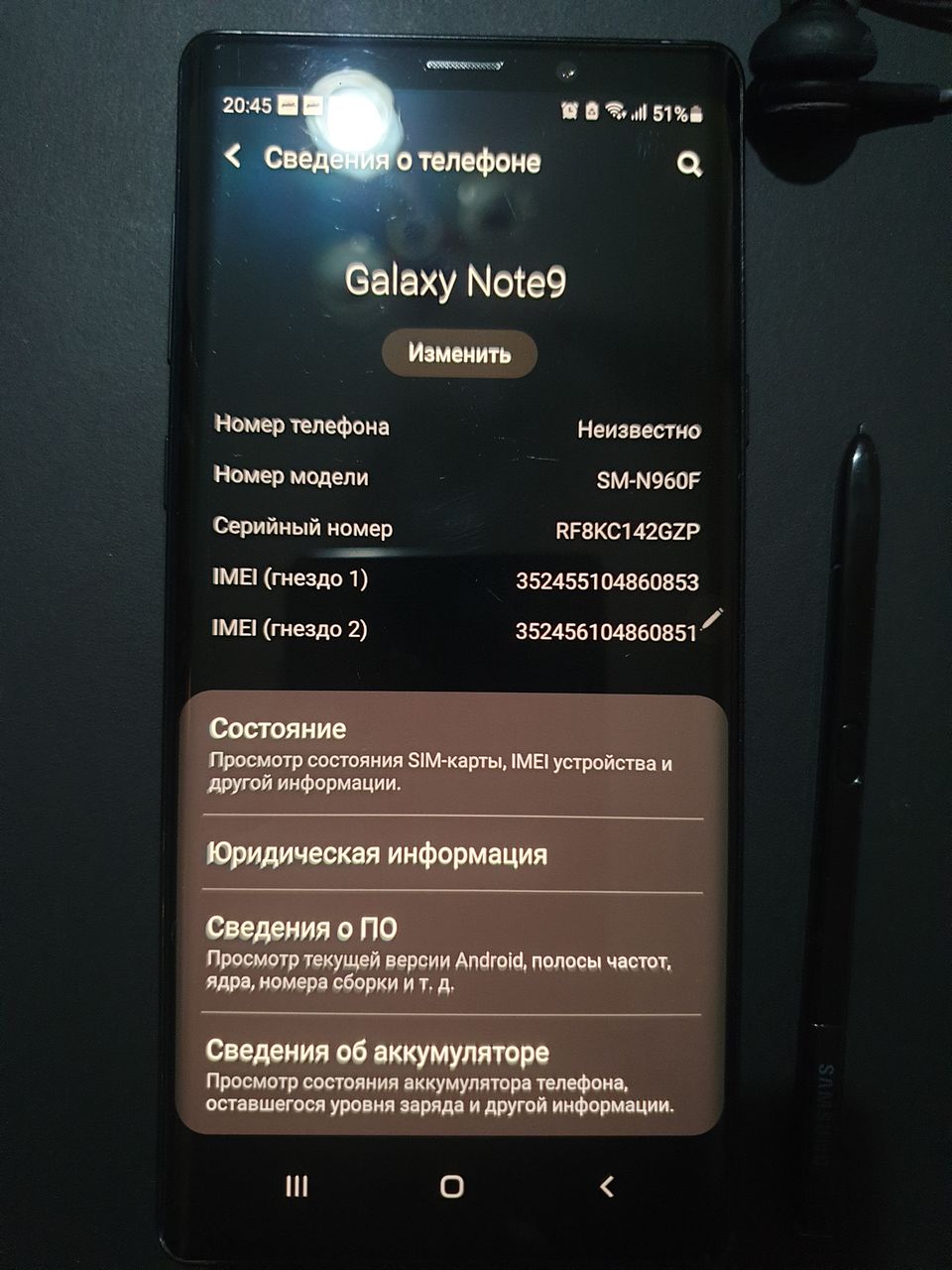 Samsung Note 9 Duos original 128gb
