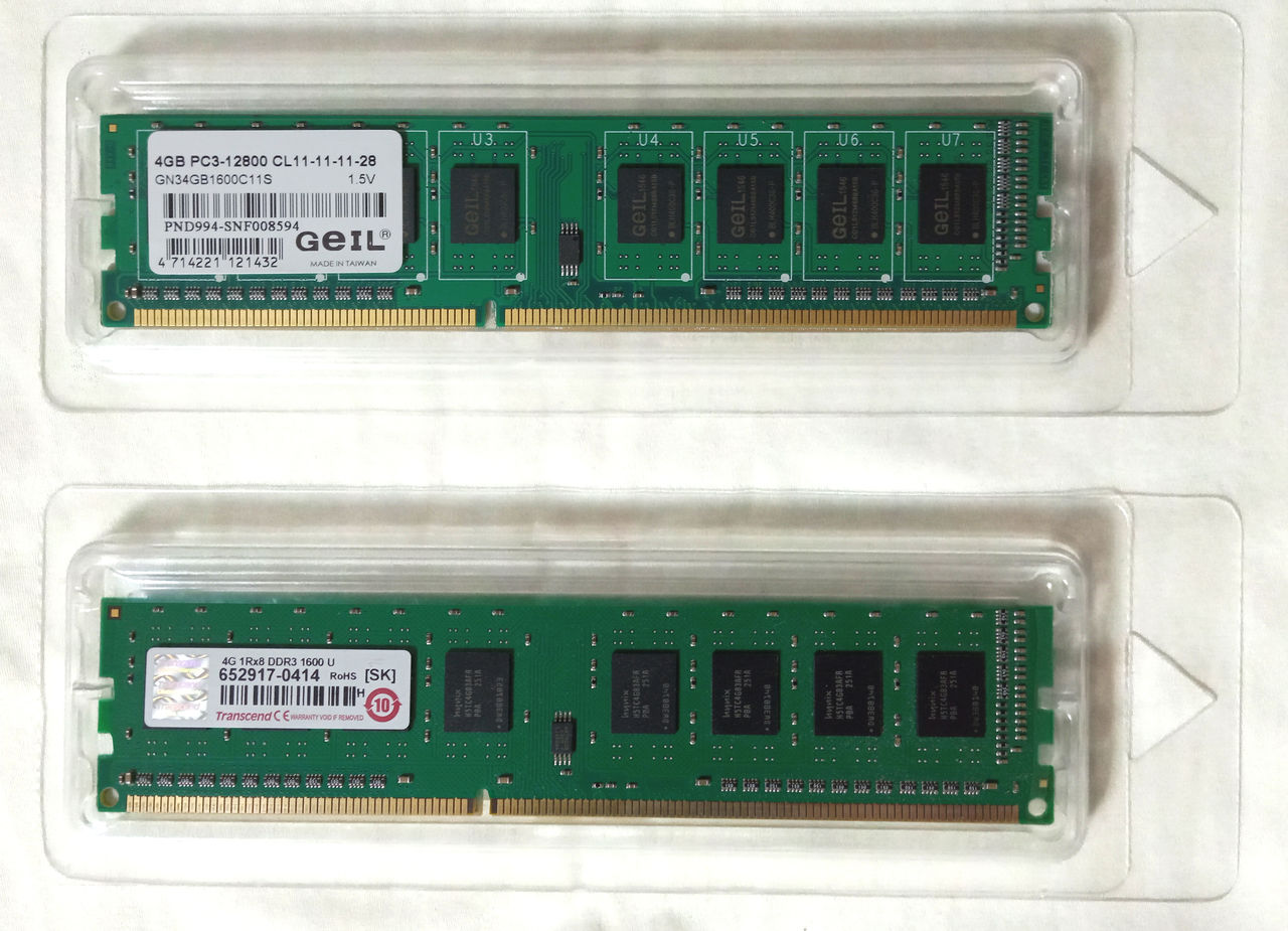 Память RAM DDR 3 DIMM 4 gb 1600 MHz две штуки