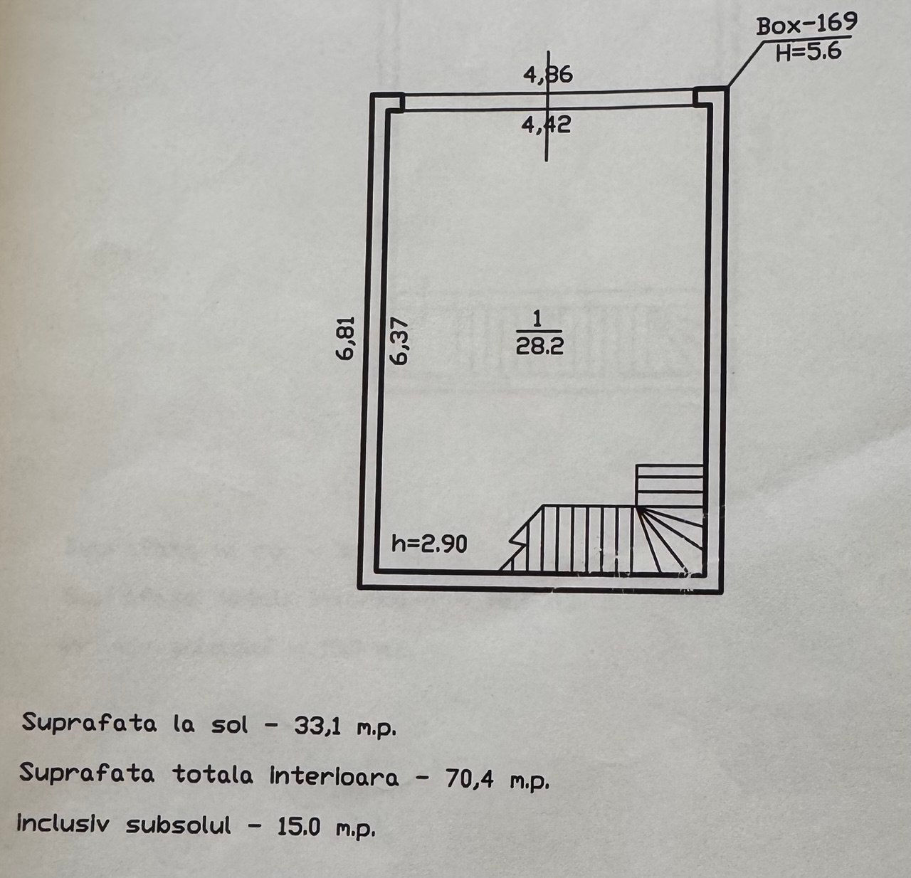 Vand Garaj cu subsol, parter si etaj in sectorul Posta Veche