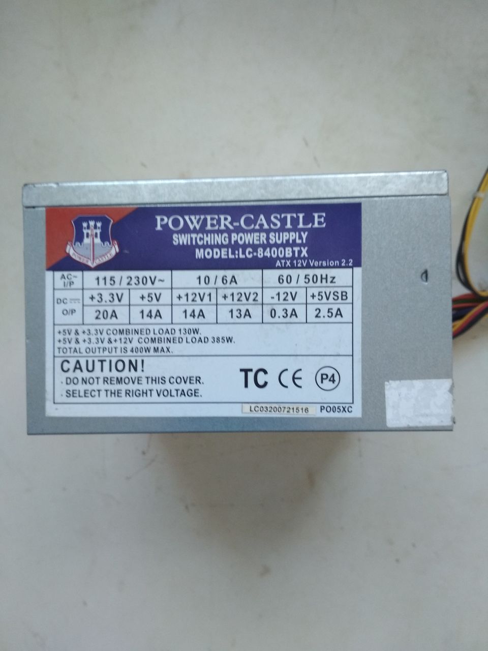 Surse PC 400-500W fan 80 și 120 mm conector 6 pini