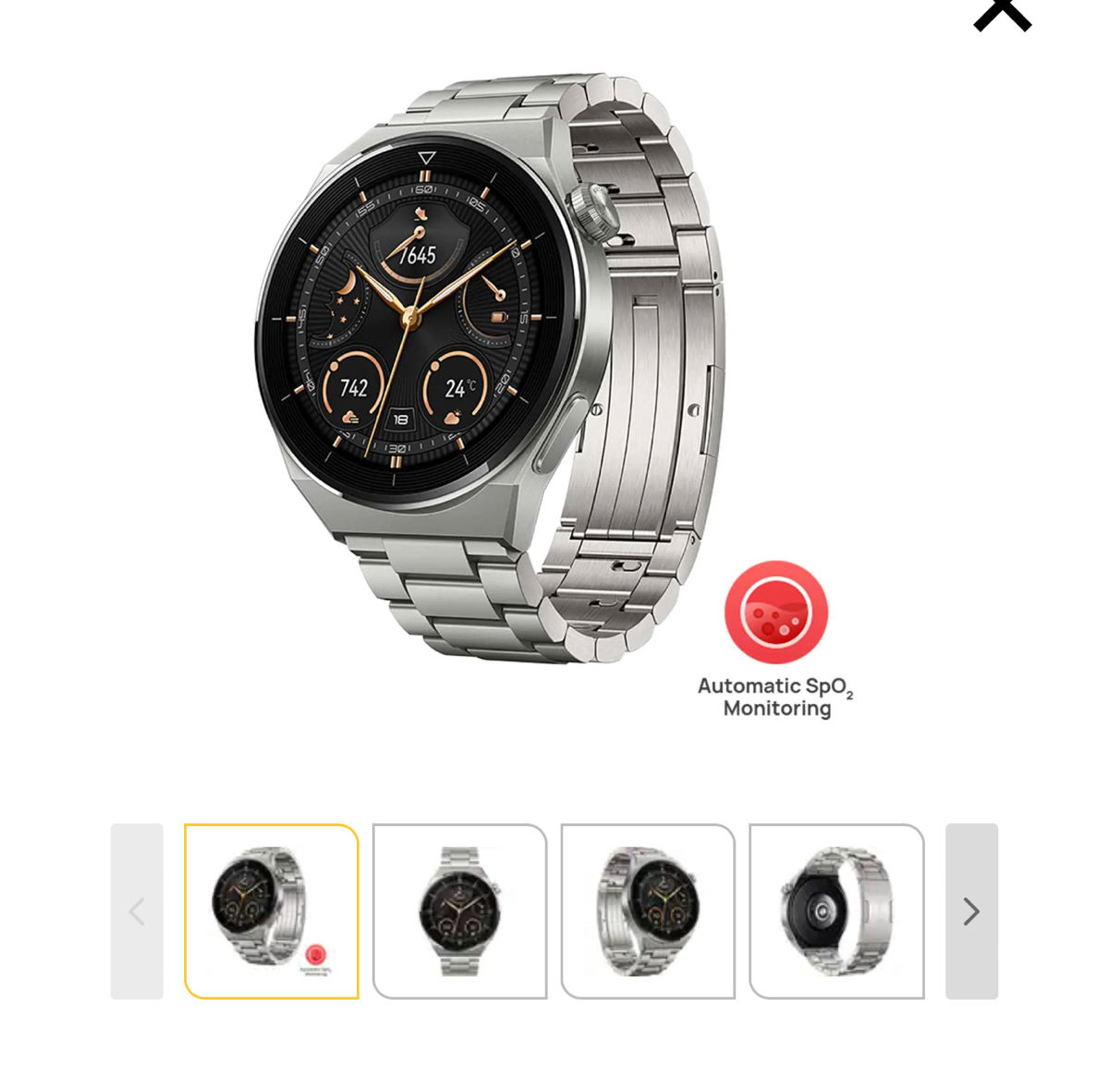 Smartwatch HUAWEI Watch GT 3 Pro Titanium 46mm, Android/iOS, Light ...