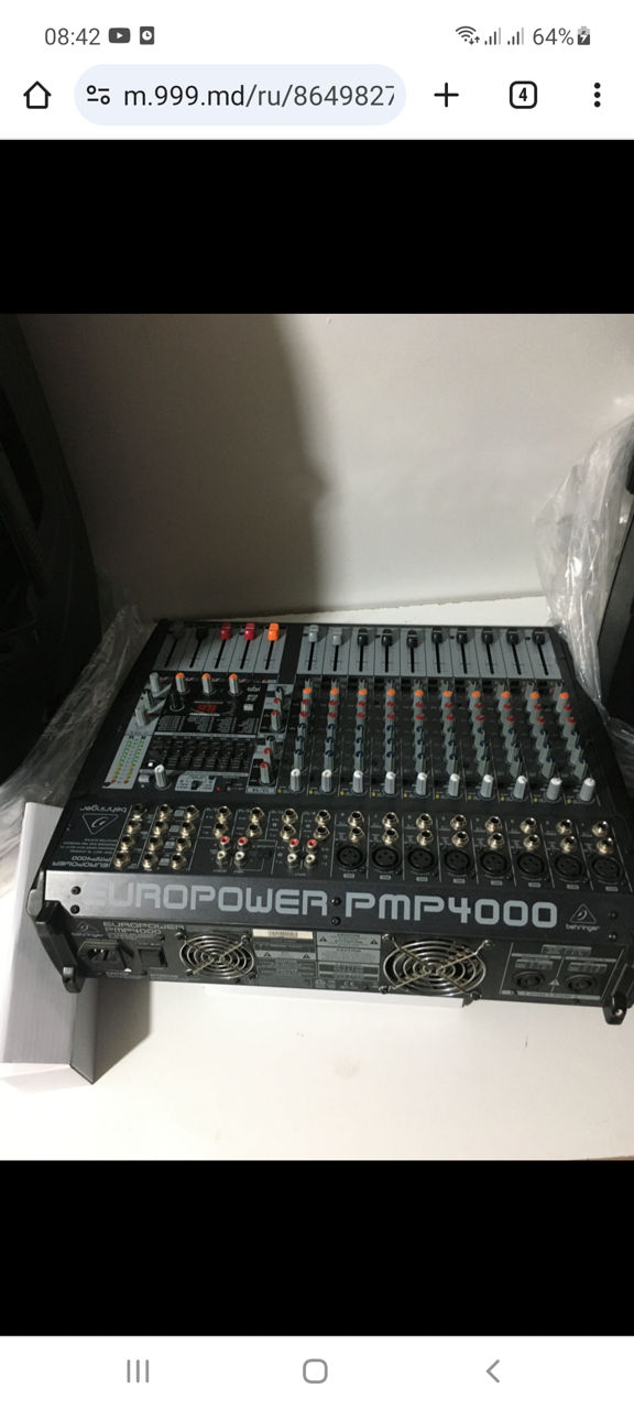 Mixer activ behringer pmx 4000 , 1600 W